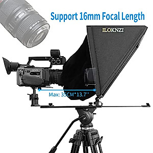 ILOKNZI i6/18 inch Wide Angle Teleprompter for 15.6" 360⁰ Hinge Laptop/Tablet with Adjustable Supports Wide-Angle Camera Lens, Prompter/Wedding Shooting/Facial Capture (18"-Max)