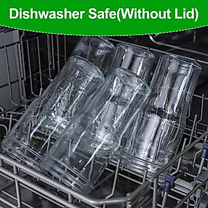 Caperci Glass Cups with Lids and Straws - 2 Pack 24 oz Sealing Air Valve Iced Coffee Cup, Cute Smoothie Boba Cups with Bamboo Lids, Glass Tumbler for Cocktail, Whiskey, Gift 1 Cleaning Brush