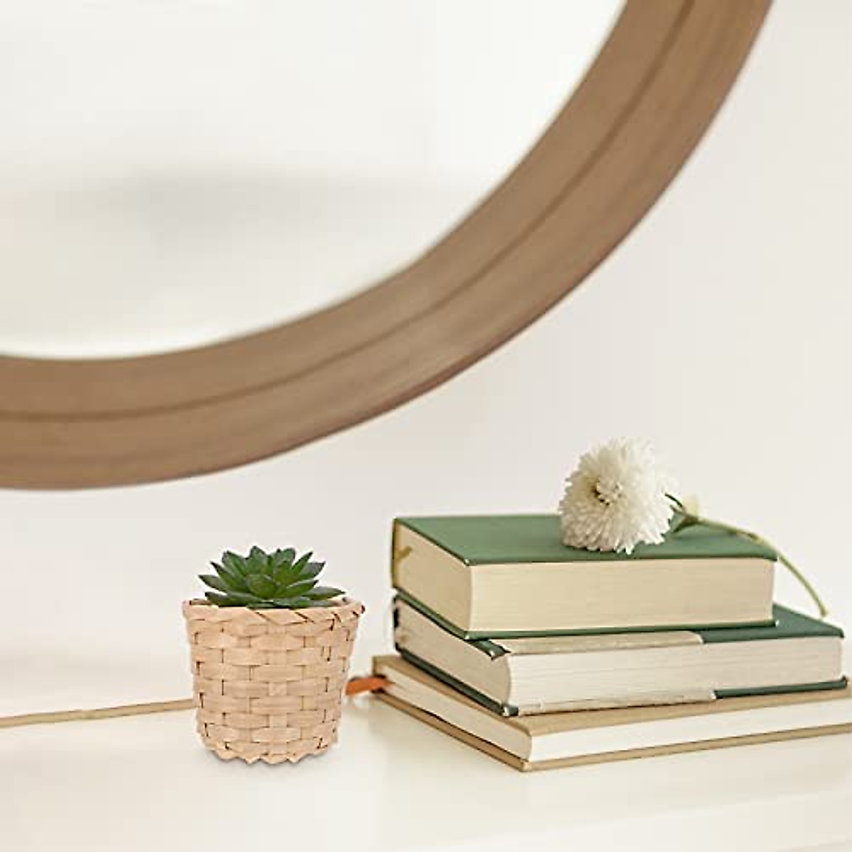 Zerodeko Mini Easter Basket 10PCS Miniature Artifical Wood Woven Baskets, Mini Woven Baskets Without Handles for Home Office Table Party Favors Crafts Decoration Mini Woven Basket Without Handles