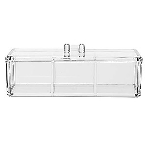 Tea Bag Holder Kitchen Pantry Cabinet Countertop Organizer Storage Bin Box with Cover for Coffee, Tea, Sugar Packets, Sweeteners, Creamers, Drink Pods, Packets(Acrylic/3 Grids)