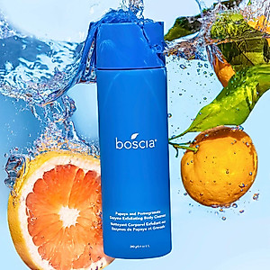 boscia Papaya & Pomegranate Enzyme Exfoliating Body Cleanser - Vegan, Cruelty-Free, Natural & Clean Skin Care - Body Cleanser Gel - For All Skin Types - 8.4 oz