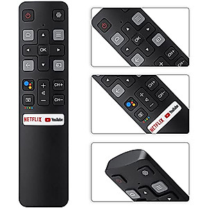 New Replaced Remote RC802V FNR1 Fit for TCL Android 4K Smart TV [NO Voice Function] 40S334 50S434 55S434 75S434 40S330 70S430 32S334 55S435 50S435 43S434 32S6500A 65P8S 65P8 49S6800FS 32S6500S 32A325