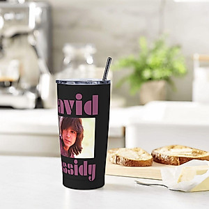 KMATELONE David Music Cassidy Cup Stainless Steel Vacuum Insulated Travel Mug With Lid and Straw Cups Thermal Coffee 20 Oz