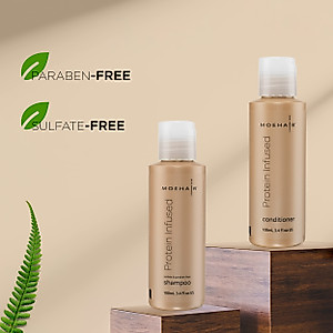MOEHAIR Travel Protein Infused Shampoo and Conditioner set 3.4 Fl Oz For Dry, Frizzy and Chemically Treated Hair, Reduces Frizz and Dullness, Adds Shine (Combo_Protein_3.4 Fl Oz-101)