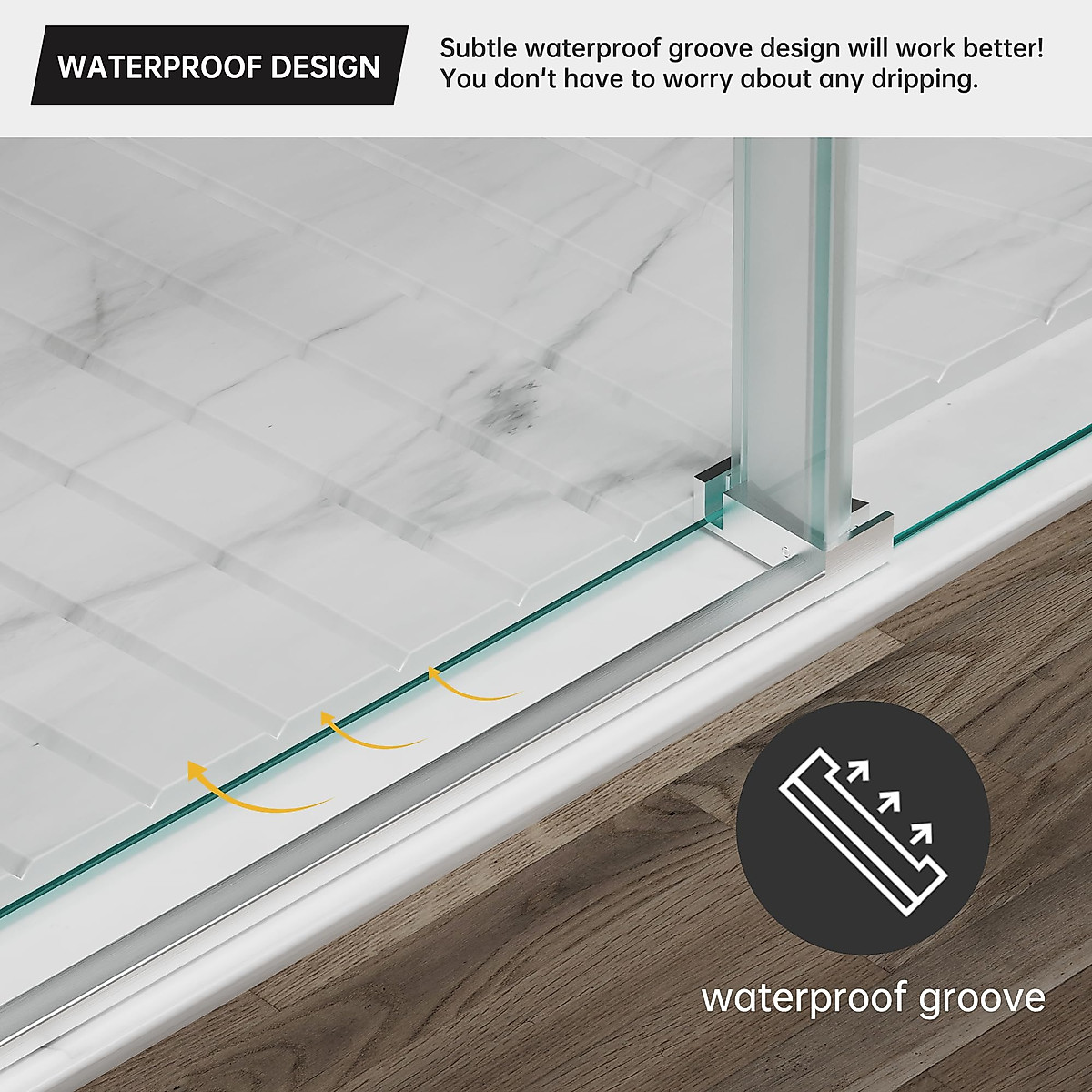 Frameless Sliding Shower Door 56-60 in W x 75 in H,Frameless Shower Door with 5/16" (8mm) Clear Tempered Glass,Silent Soft-Close Design,Brushed Nickel