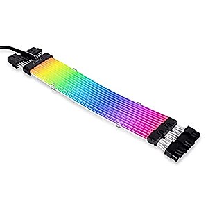 Lian Li Strimer Plus V2 Triple 8 Pin (PW12-PV2) -Addressable RGB VGA Power Cable (No Controller Included) -for Triple 8 PIN GPU Connector For Personal Computer, PW12-PV2 Black