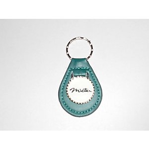 1990's 2000's MIATA VINTAGE LOGO LEATHER KEYCHAIN - TEAL