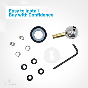 PLBDA02 EvertechPRO fits Delta Faucet Repair Kit Stainless Steel Ball, Tooling Replacement Cam, White Slot Hole and Black Parts, Allen Key, 4 Pcs Seal Kits, 4 Springs, fits Delta