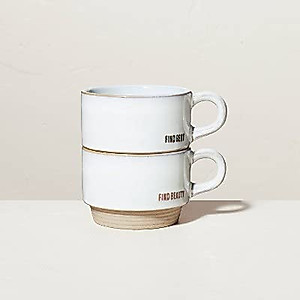 Hearth & Hand with Magnolia Find Beauty & Find Rest 10oz Stackable Stoneware Mug Set