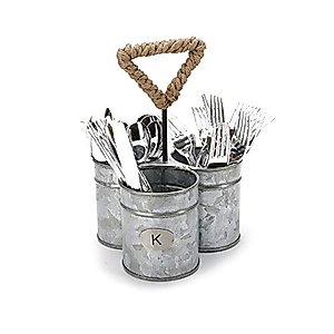 Mind Reader 3-Compartment Caddy Utensil Holder, Silver