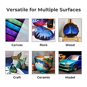 Artme Iridescent Acrylic Paint Set, 20 Chameleon Colors in 2 oz/60ml Bottles, Color-shifting Acrylic Paint, Color Change Paint Perfect for Artists, Beginners on Canvas, Rocks, Wood, Fabric, Ceramic