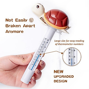 MKLZ Pool Thermometer Floating, Easy Read Pool Temperature Thermometer Large, Cute Water Temp Floater with String for Cold Plunge, Outdoor & Indoor Swimming Pools, Hot Tub, Ice Bath, Spas（Whale）