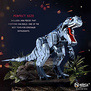 Nifeliz Indominus rex Dinosaur Building Blocks Kit - Construction Set to Build, Assembly Toy for Teens and Adults, A Cool Birthday or Anytime Gift for Kids Who Enjoy Dinosaur World (2108Pcs)