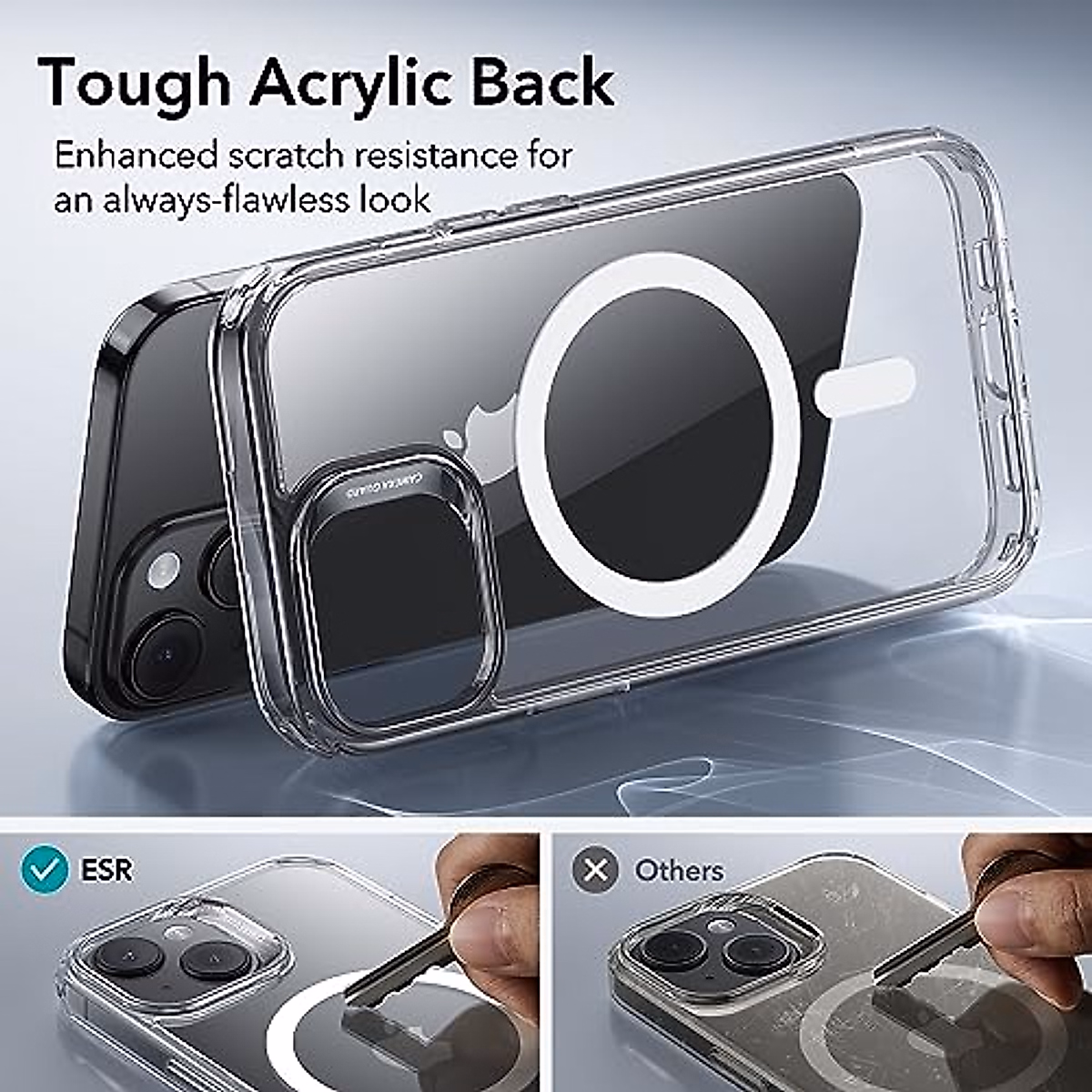 ESR for iPhone 15 Case, Compatible with MagSafe, Military-Grade Protection, Yellowing Resistant, Scratch-Resistant Back, Magnetic Phone Case for iPhone 15, Classic Series, Clear
