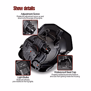 AUTOWIKI Fog Light Assembly For Toyota Tacoma 2016-2023 (Fits SR, SR5 Model Only) OEM Replacement Fog Lamps With Clear Lens 2pcs