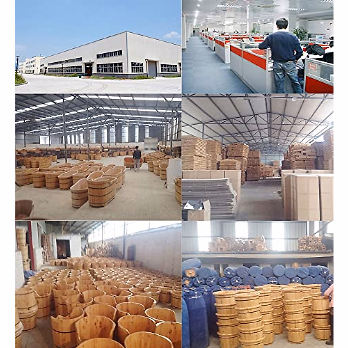 QUANMAKJ Wooden Foot Basin,Solid Wood Foot Tub, Pedicure Bowl Spa Massage Cedar Pedicure Barrels Household Foot Bath Barrel，with lid with Massager…