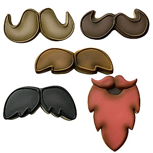 KENIAO Beard/Mustache Cookie Cutter Set Father's Day, 5 Pcs, Stainless Steel