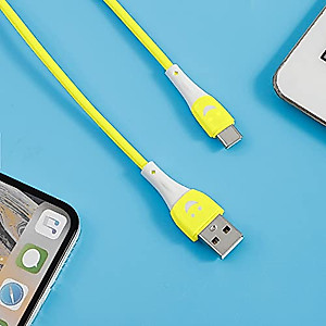 S5E5X 5A Fast Charging Cable Type-C, Liquid Silicone Macaron Charging Cable 1.2m 5A Fast Charging Data Cable Replacement (Yellow)