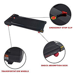 Sunny Health & Fitness Walkstation Slim Flat Treadmill for Under Desk and Home - SF-T7945,Black