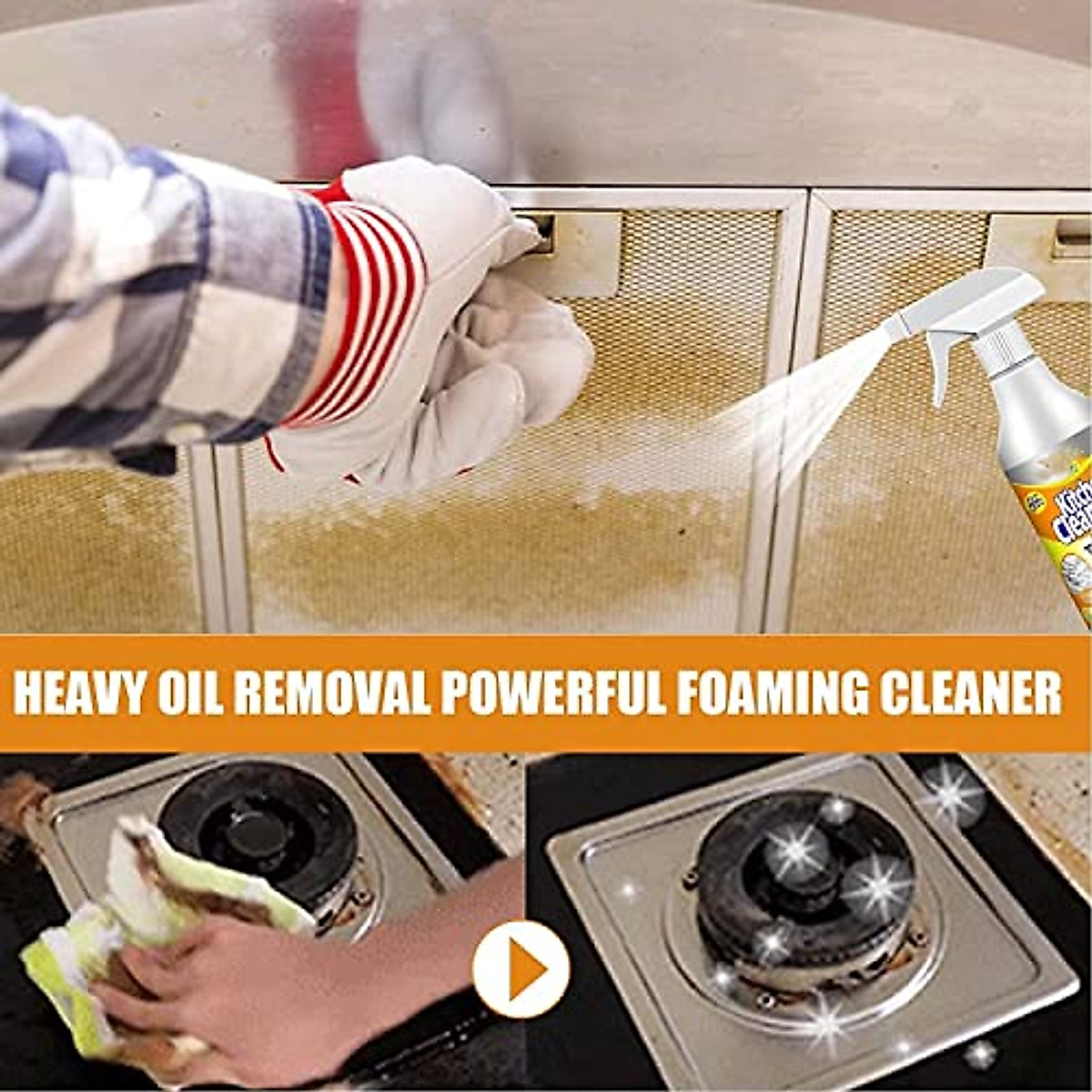 TONBGSEL All-purpose Kitchen Pots and Pan Cleaner, Kitchen Cleaner Spray Degreaser, All Purpose Cleaner Spray