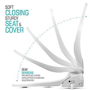 PHILTRE Toilet Bidet Attachment with Heated Toilet Seat, Warm and Cold Water, Dryer, Hygienic All-Stainless Steel Nozzle, and Full Function Remote Control - Save Toilet Paper and Prevent Toilet Clog