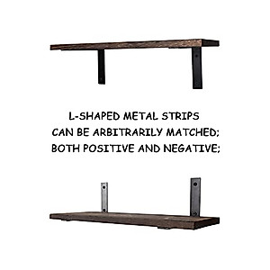 Molaxhome Wood Floating Shelves Set of 2,Wall Mounted Shelf for Bedroom,Farmhouse,Living Room,Bathroom,Kitchen,Office and More DC1A612 (Brown, W6xL16.5)