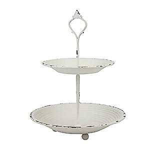 Stonebriar 2 Tier Trinket Tray with Attached Handle, 9.8", 9.8 x 7.6