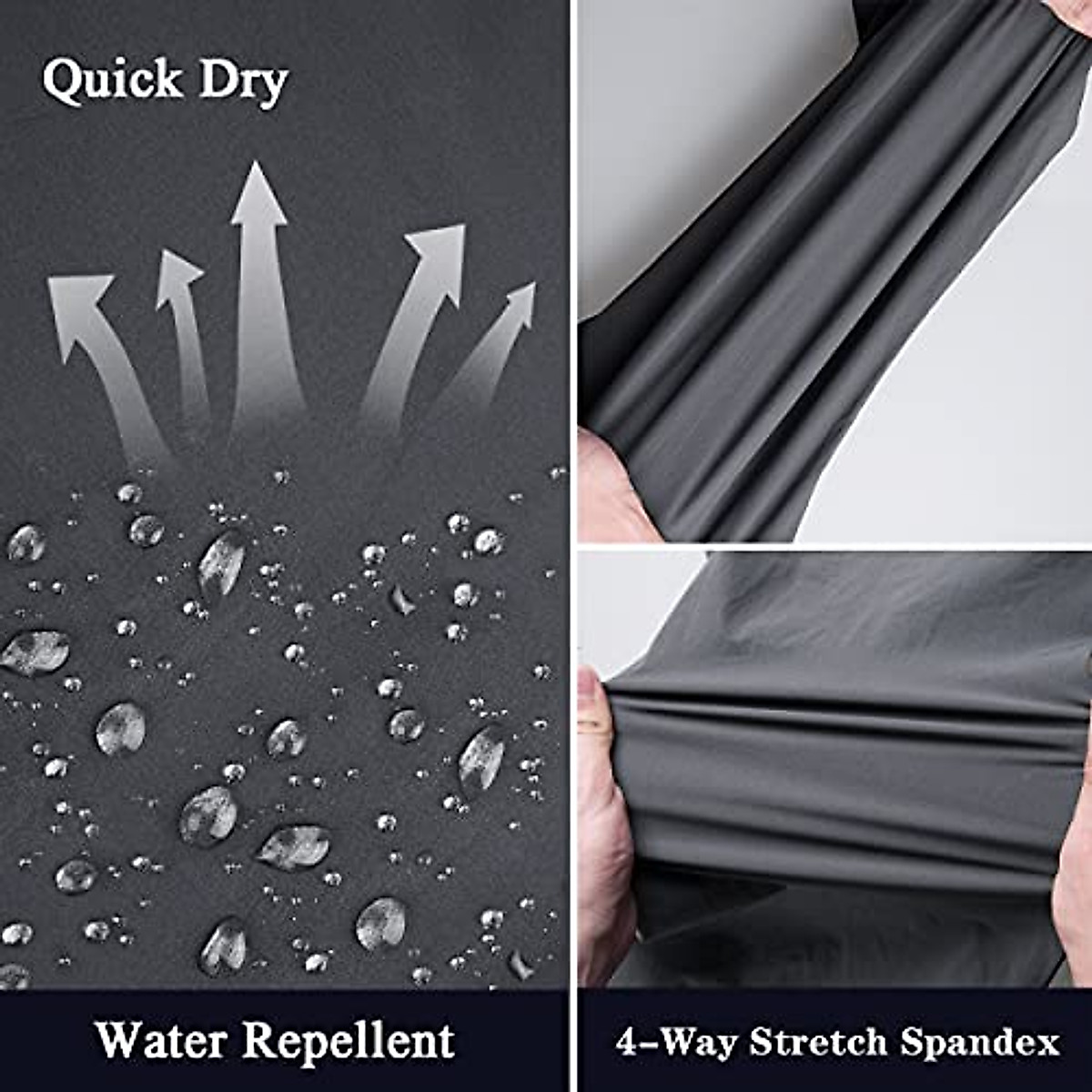 FREEKITE Men's Outdoor Ripstop Cargo Shorts Golf Quick Dry Hiking Fishing Tactical Work Shorts with Pockets (Gray,38W/10L)