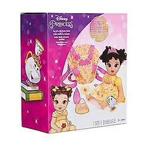 Disney Princess Belle Baby Doll Deluxe with Tiara, Carrier, Plush Friend, Pacifier, Bib & Baby Bottle [Amazon Exclusive]