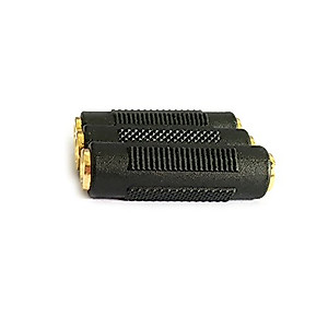 3.5mm Stereo Jack to 3.5mm Stereo Jack Female to Female Adapter Connector Gold Plated (3 Pack)