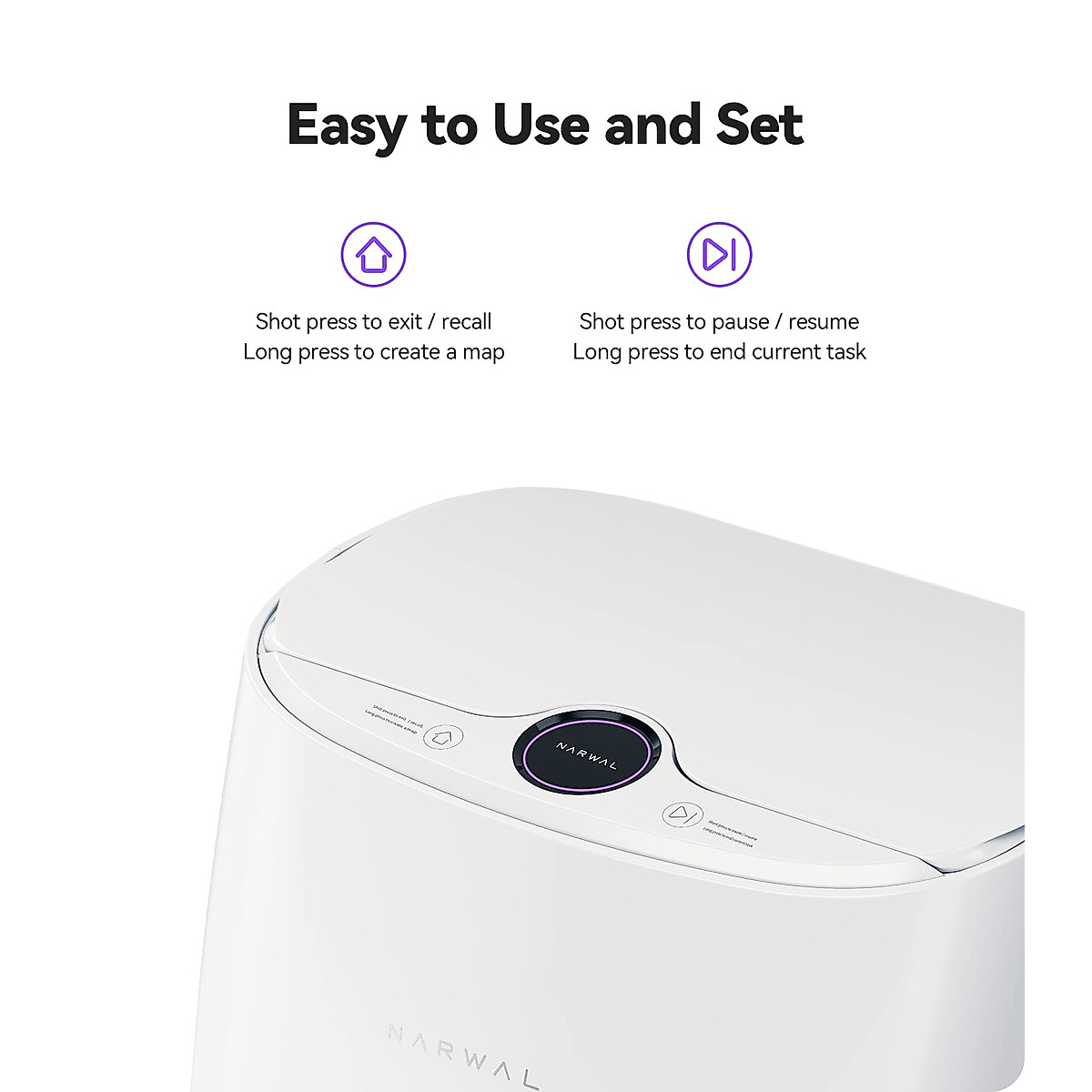 NARWAL T10 Mop Robot, 4-in-1 Robot Vacuum and Mop with Self Cleaning Station, Self Washing and Drying Robot Mop with LiDAR Navigation, Smart Mapping, 2 Suction Mode for Hard Floor and Pet Hair, White
