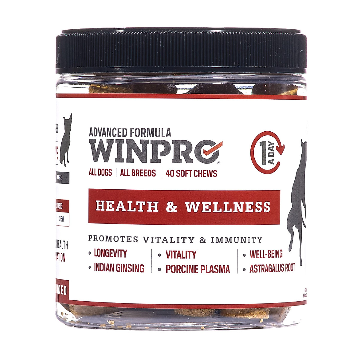 WINPRO Pet Health & Wellness Chews for Dogs, 40 Soft Chews, Plasma Powered, Grain Free Supplement for Dogs Providing Vitality and Immunity Support