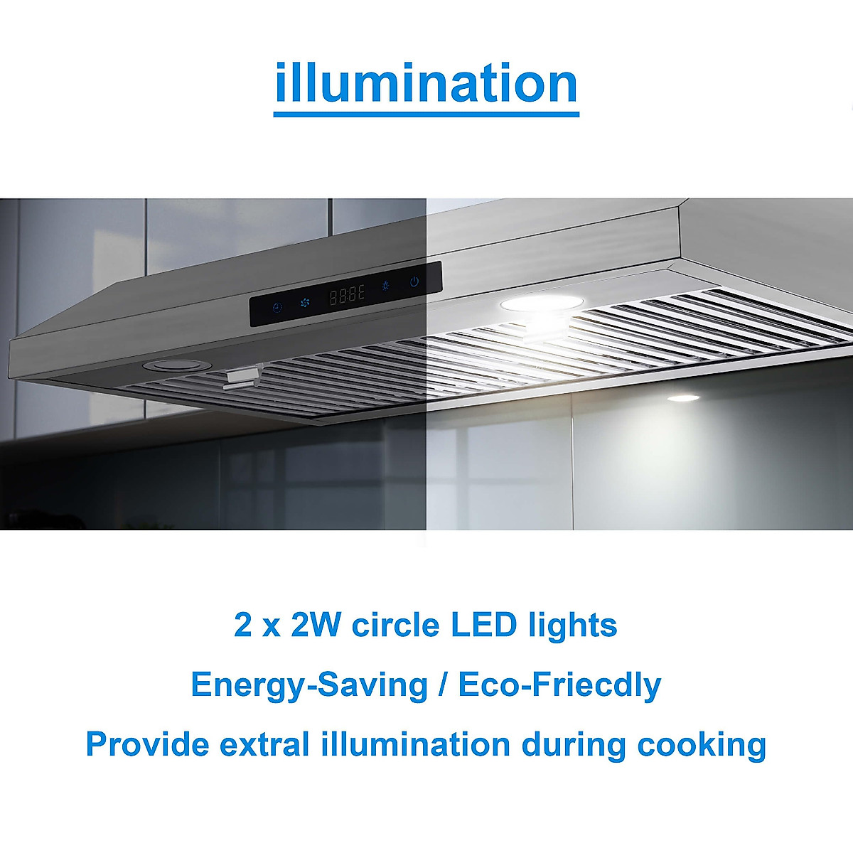 SNDOAS Range Hood 30 Inch Under Cabinet,Ductless Range Hoods with Touch Control,3-Venting Kitchen hood,Stainless Steel Vent Hood,Under Cabinet Range Hood 30 inch,Hood Vents for Kitchen 3 Speeds