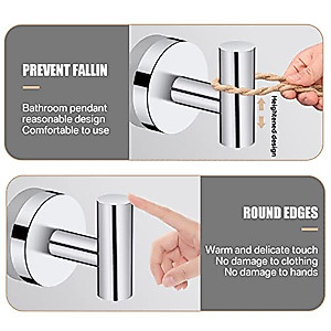 Neween 4 Pack Bathroom Towel Hooks, Stainless Steel Coat Robe Clothes Hooks Wall Mounted Heavy Duty Wall Hook Holder Hanger for Bedroom, Kitchen, Hotel, Pool, Garage (Chrome)