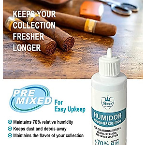 Humidor Solution for Humidor Cigars box, 7 oz (2 Pack) Cigar Humidor Accessories,Propylene Glycol Cigar Humidifier Solution for Humidor,Keep 70% RH,Portable Travel