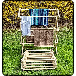 Saving Shepherd Clothes Drying Rack - 52¾"H x 36" W Folding Maple Wood Amish Handmade in Lancaster, PA USA