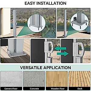 YITAHOME 236''X 70'' Double Side Awning Retractable Side Awning Folding Privacy Screen Privacy Fence Waterproof UV-Resistant Privacy Awning Outdoor for Garden, Deck, Patio, Pools, Balcony, Black