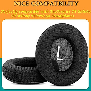 TaiZiChangQin Ear Pads Cushions Replacement Compatible with TaoTronics TT-BH060 TT-BH085 TT-BH090 Headphone ( Upgrade Fabric Earpads )