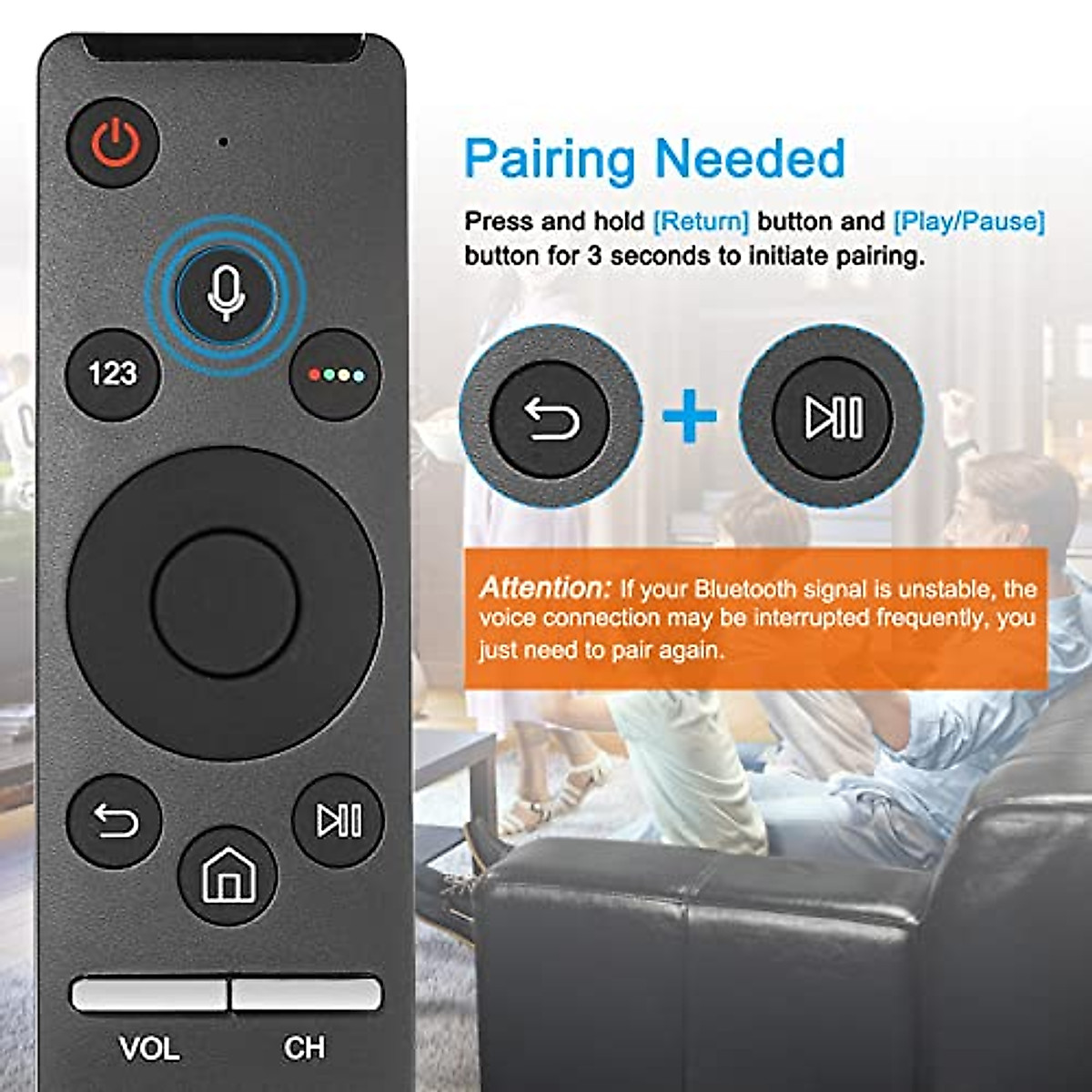 Universal Voice Remote Control Replacement for Samsung Remote BN59-01266A BN59-01241A BN59-01265A BN59-01259E BN59-01260A Controller fit for Samsung Smart TVs UHD QLED LED Television