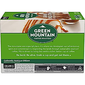 Green Mountain Coffee Roasters Caramel Vanilla Cream Keurig Single-Serve K-Cup pods, Light Roast Coffee, 12 Count