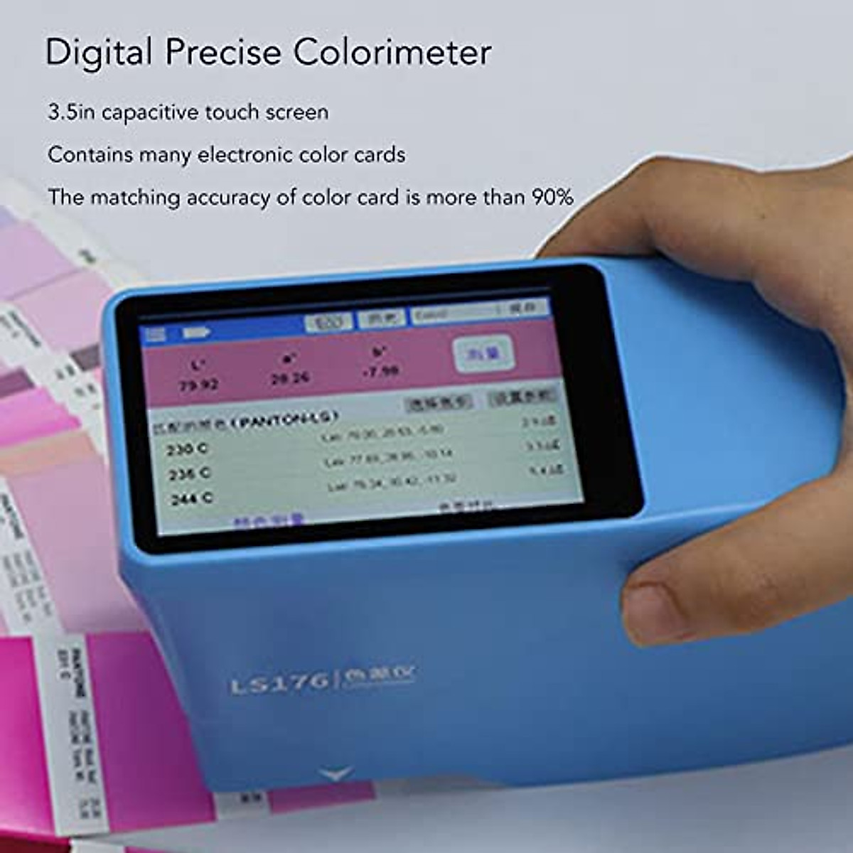 Color Difference Tester, 3.5in Touch Screen Rechargeable Battery ABS Digital Precise Colorimeter Portable for Automotive Paint