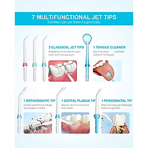 Water Flosser for Braces Teeth Cleaning, 600ML Teeth Cleaner, Professional Electric Dental Oral Irrigator with 10 Water Pressure Levels, 7 Jet Tips