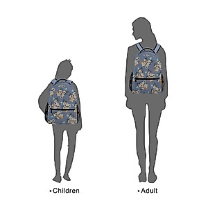 Wamika Cute Koala Bear Climb Tree Backpack Flowers Tree Leaves Birds School Backpacks Preschool Book Bag Blue