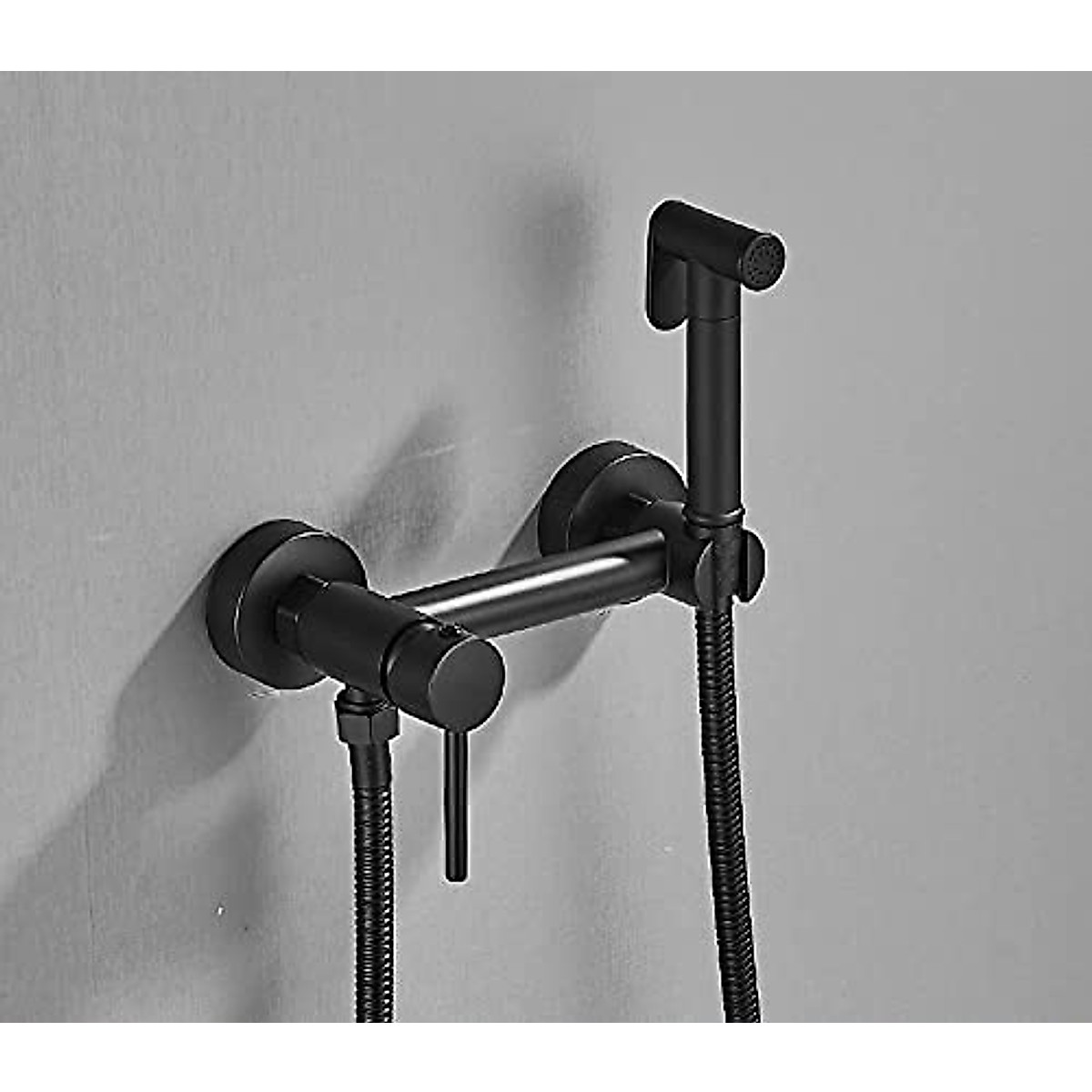 icVantA Shower System Matte Black Bidet Shower Faucet Solid Brass Bidet Faucet Hot Cold Water Mixer Tap Toilet FaucetsA03Black，A03-black