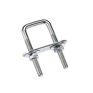 uxcell Square U-Bolts 3/4"(20mm) Inner Width Carbon Steel M6 with Nuts, Frame Plate, Round Washers 4 Set