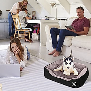 PUPPBUDD Dog Beds for Medium Dogs, Rectangle Washable Dog Bed Comfortable and Breathable Pet Sofa Warming Orthopedic Dog Bed for Medium Dogs