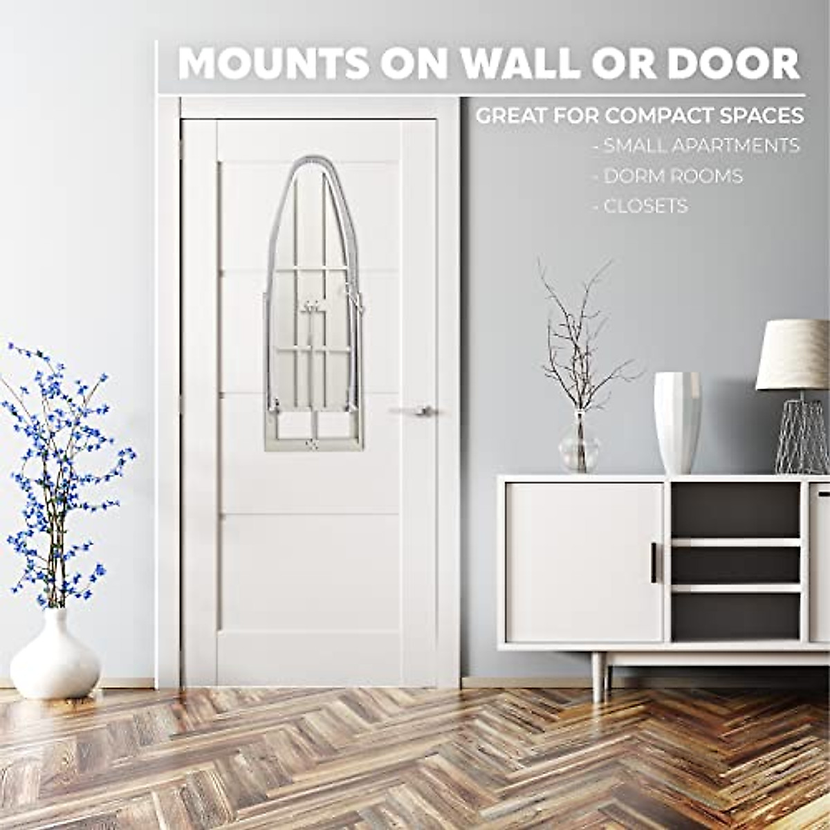 Bartnelli Premium Wall Mounted Ironing Board | Foldable Iron Board Station for Home, Dorm, Apartment & Small Spaces Easy-Release Lever, Cotton Cover & All Tools Included Easy Assembly (Size - 36x12”)