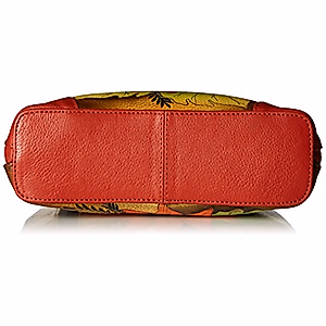 Anna by Anuschka Women's Hand Painted Leather Small Multi Compartment Zip-Around Organizer, Fall Bouquet