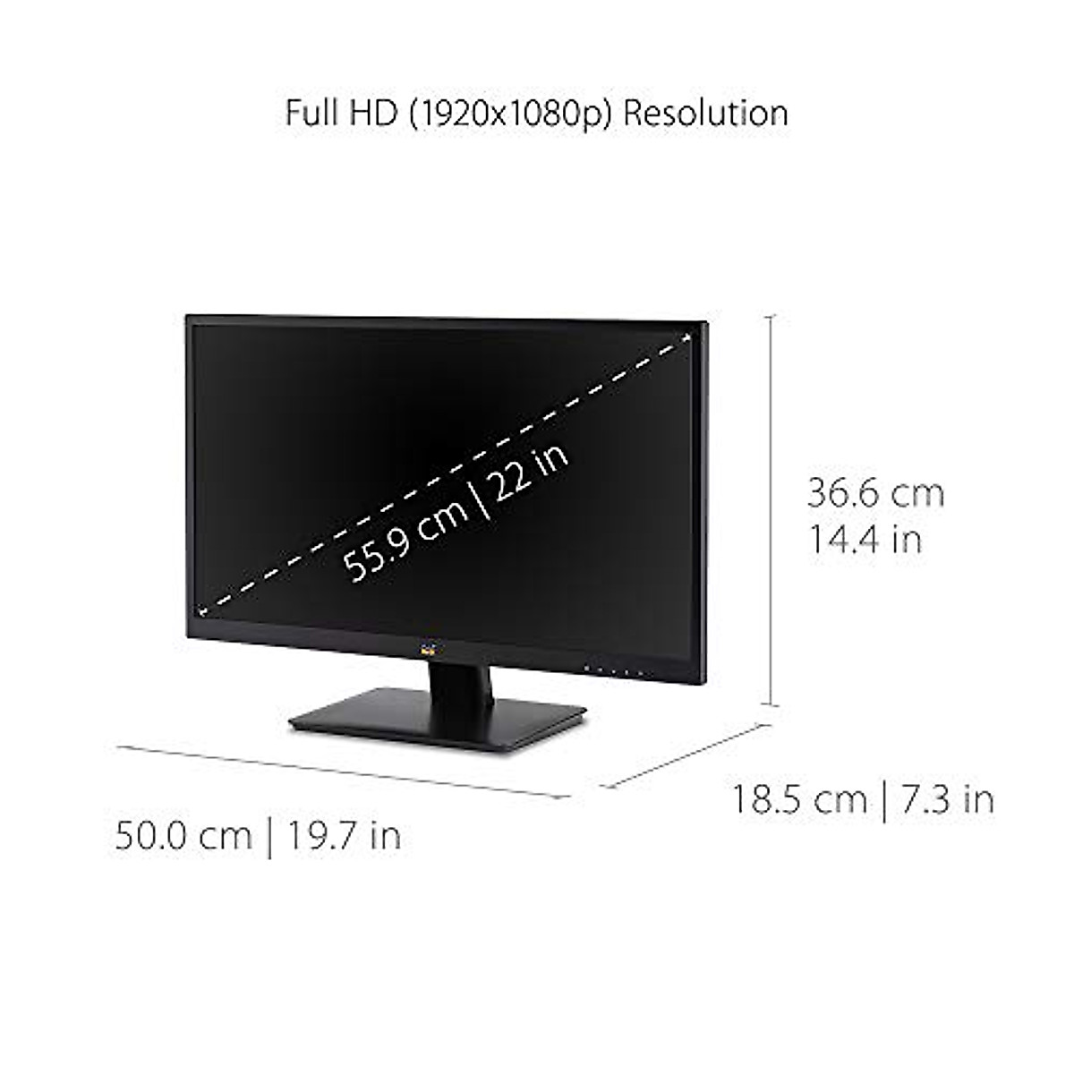 ViewSonic VS2210-H 22 Inch 1080p IPS Monitor with Mega Dynamic Contrast Ratio, Blue Light Filter, and HDMI