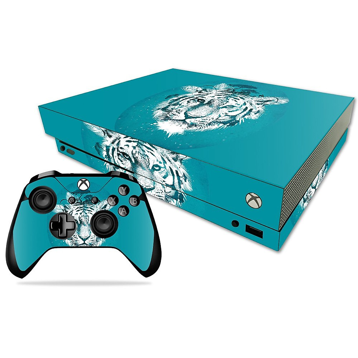 MightySkins Skin Compatible with Microsoft Xbox One X - White Tiger | Protective, Durable, and Unique Vinyl Decal wrap Cover | Easy to Apply, Remove, and Change Styles | Made in The USA